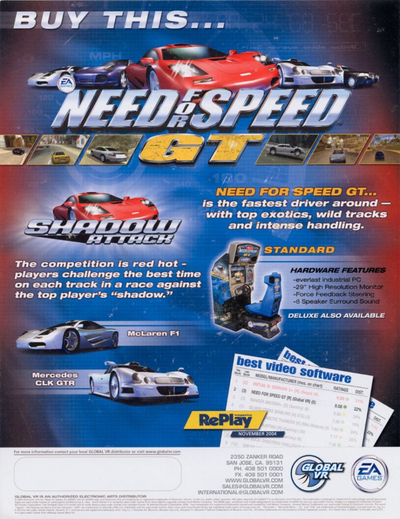 Need for Speed GT, toutes les salles d'arcade où y jouer en France ...